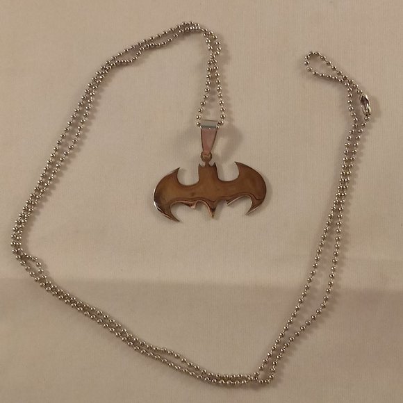 Accessories | Mens Silver Batman Symbol Super Hero Stainless Steel ...